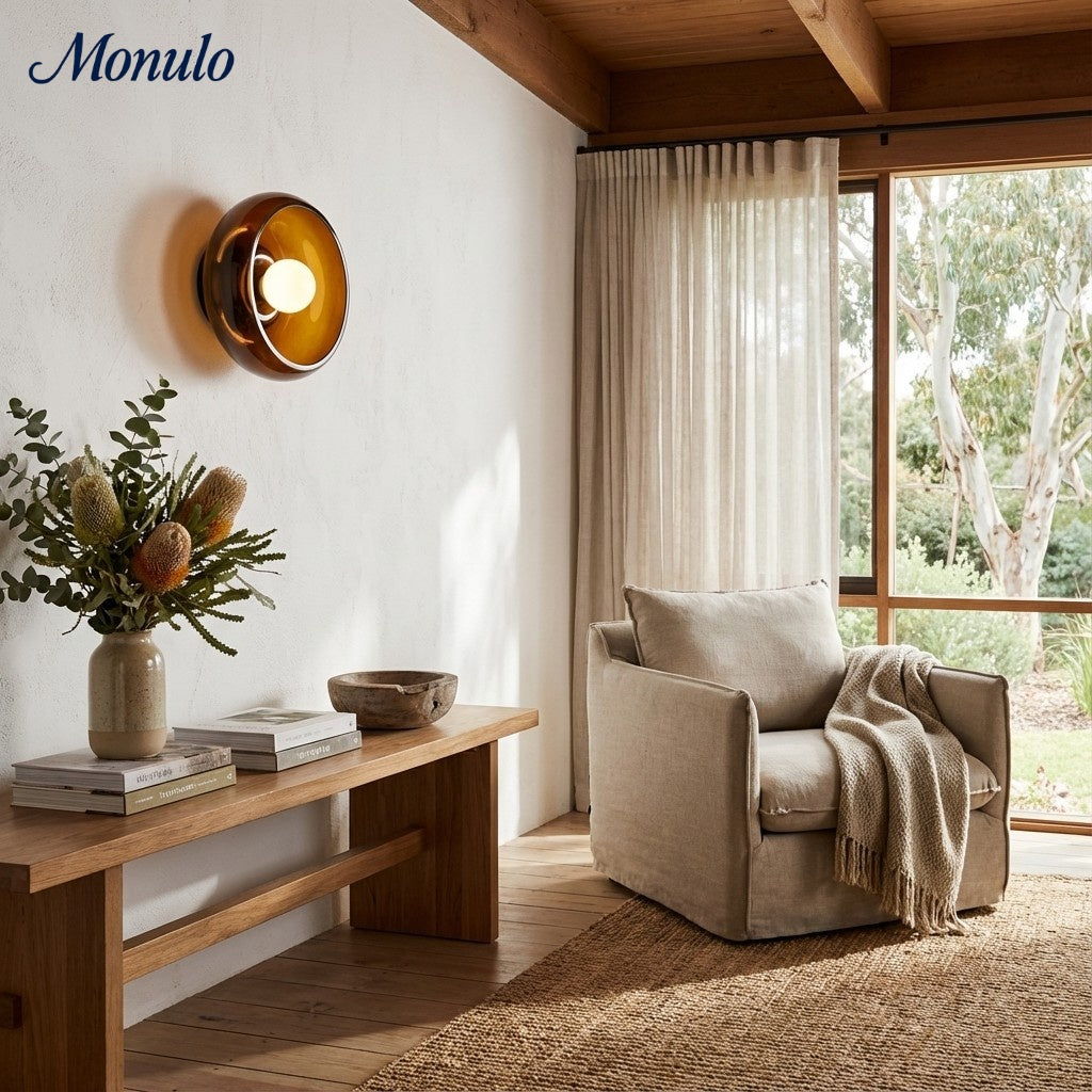 Coloria Minimalist Curved Glass Shade Wall Sconce — Contemporary Vinta – Monulo