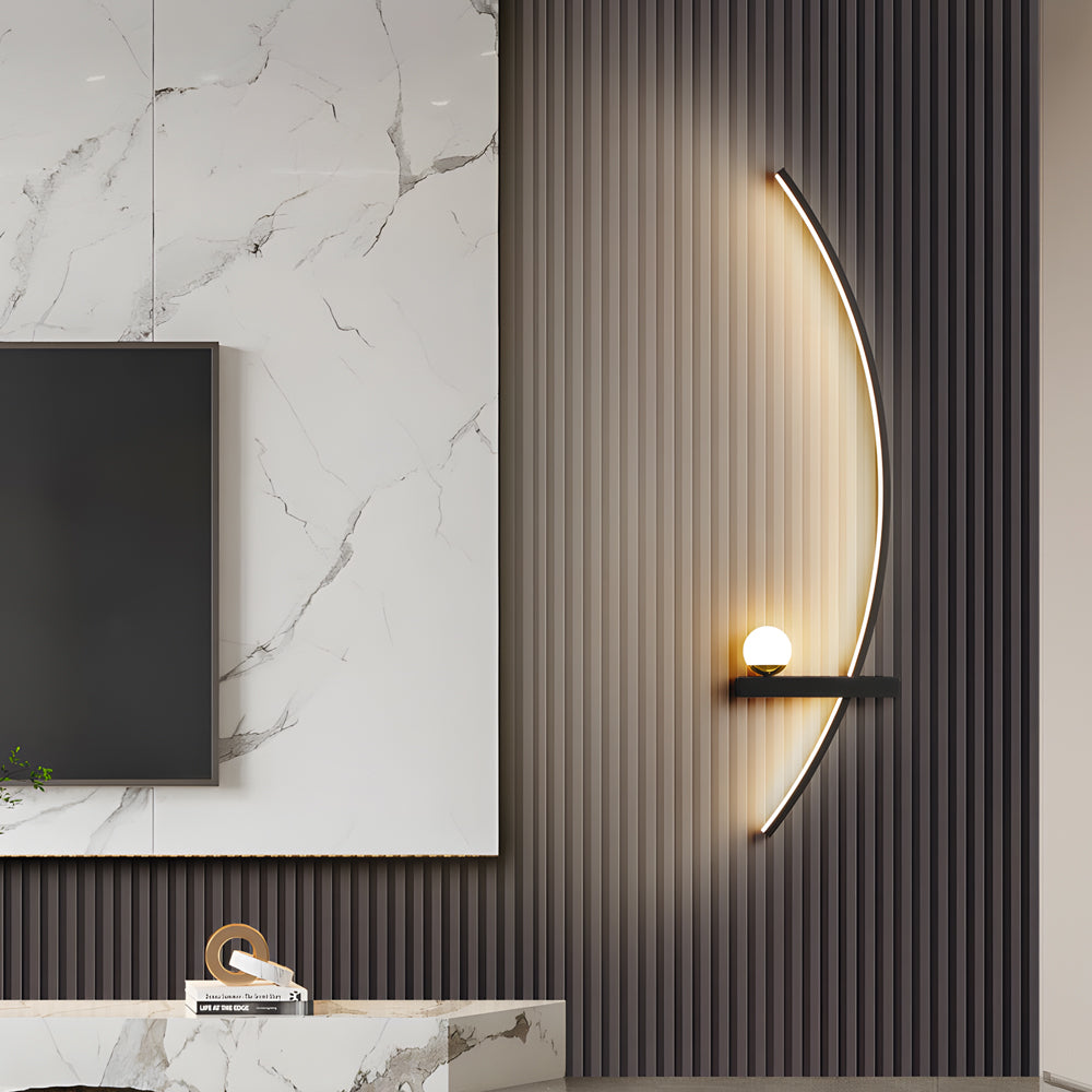 Dimming Wall Sconce – 21'' LED Curved Strip Light for Interiors – Monulo