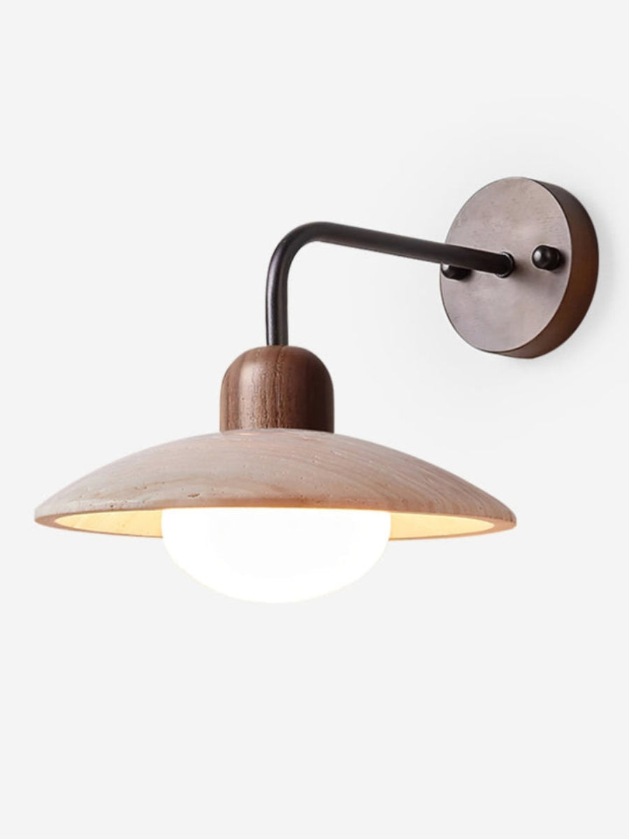 Travertine Wall Light – Modern Disc Sconce with Natural Stone Design ...