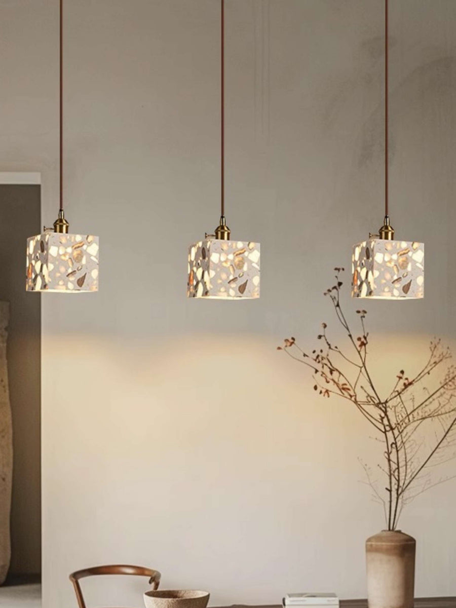 Translucent Stone Lamp – Wabi-sabi Retro Pendant Light Fixture – Monulo