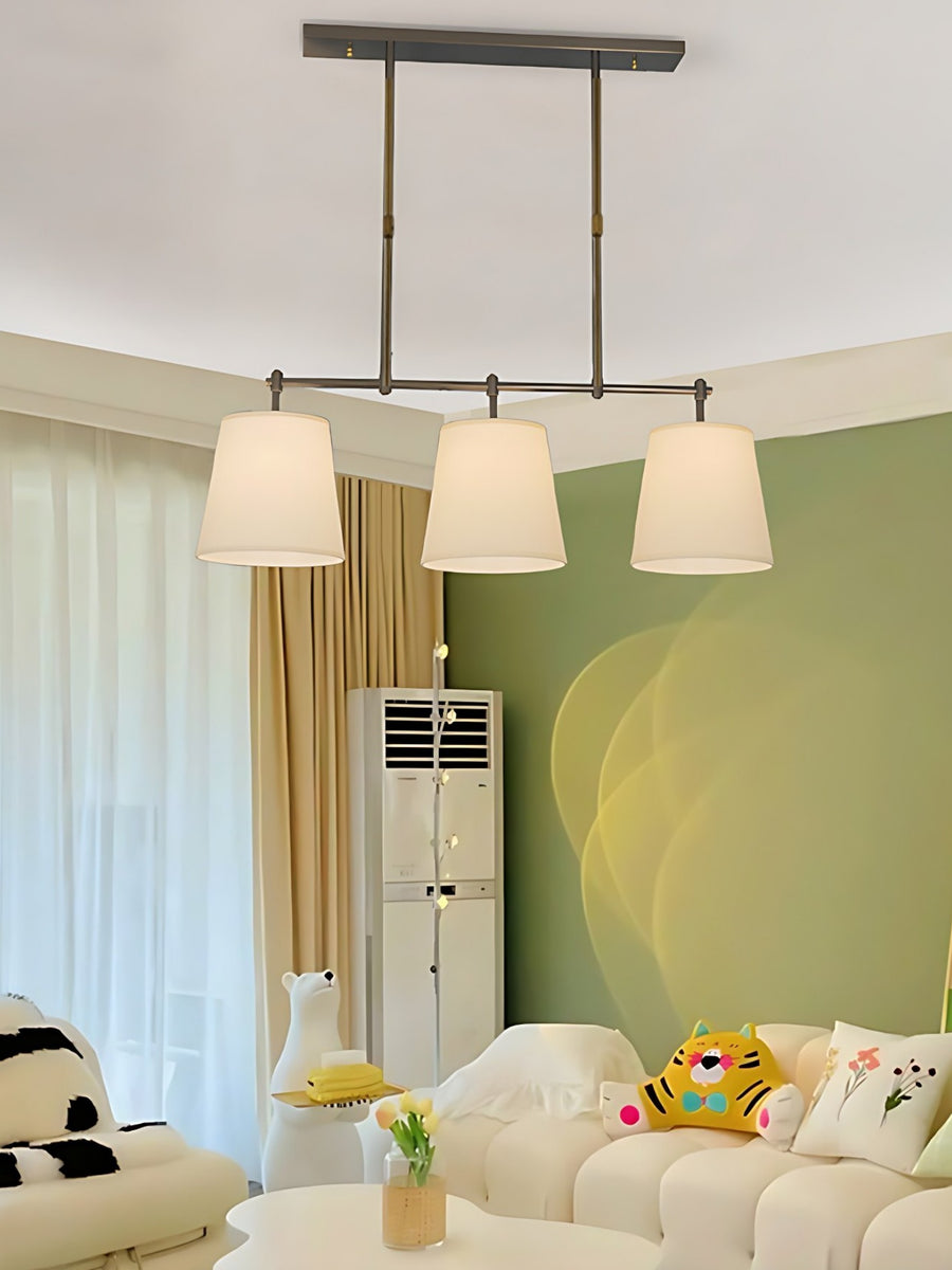 Fabric Shade Pendant Light - Linear Hanging Lamp for Kitchen Island ...