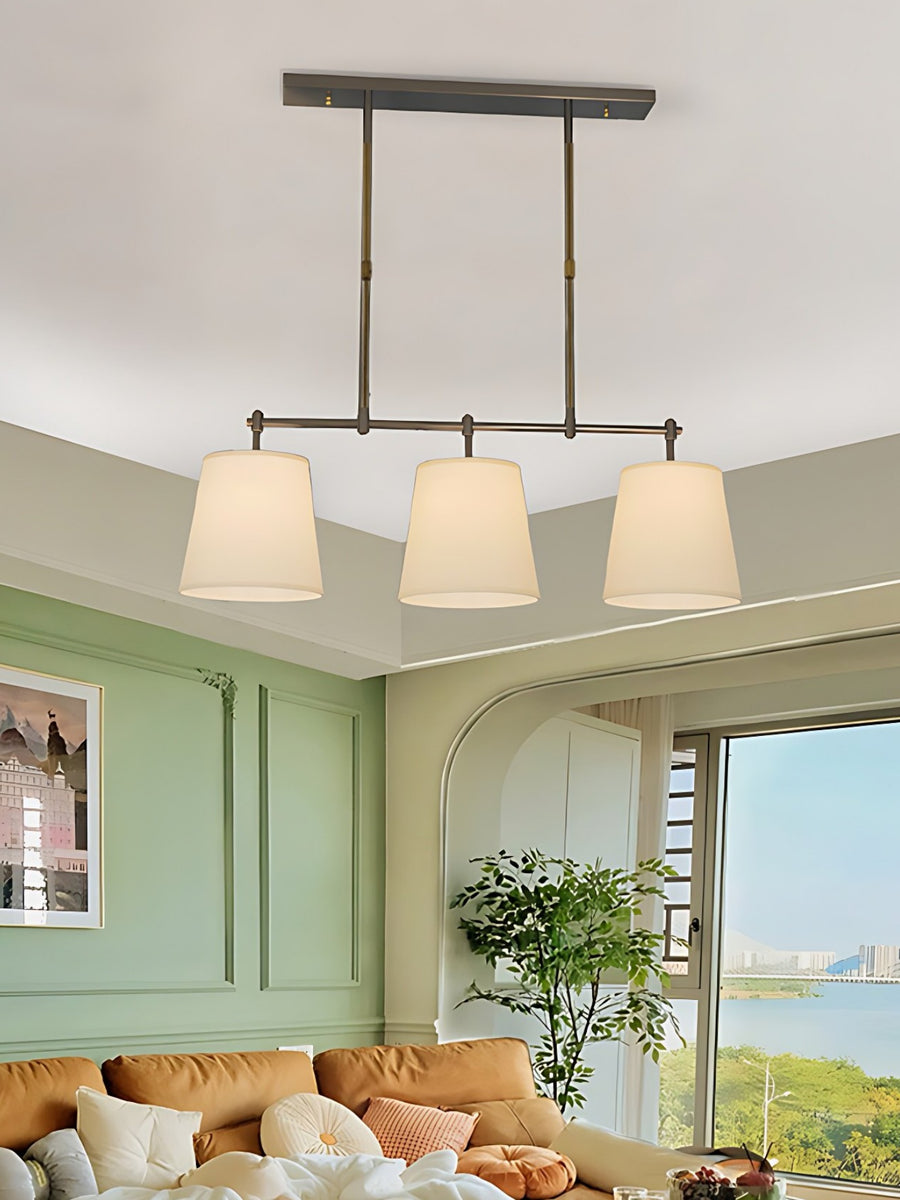 Fabric Shade Pendant Light - Linear Hanging Lamp for Kitchen Island ...