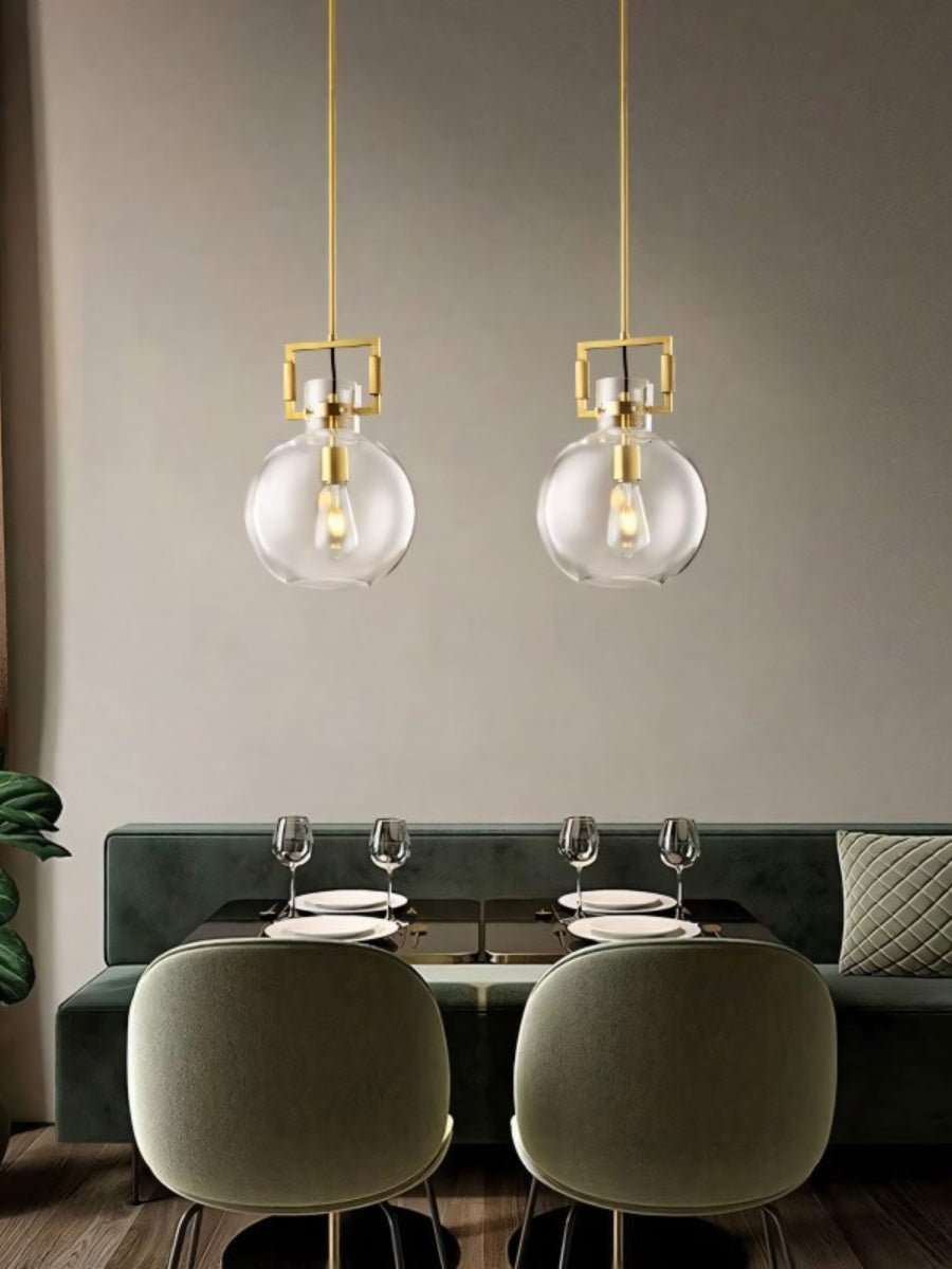 Industrial Classic Filament Glass Globe island Pendant lamp for kitchen ...