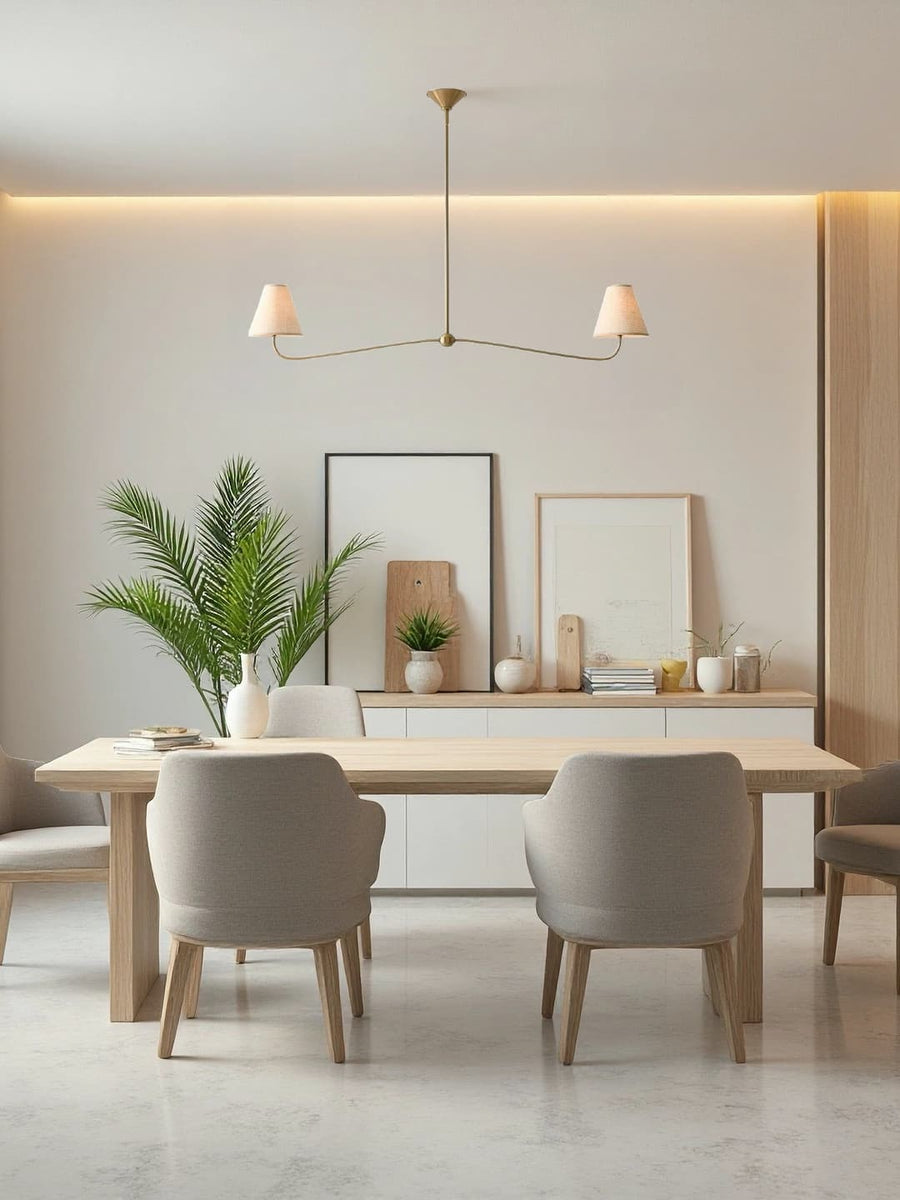 Fibura Linear Fabric Chandelier - Modern Simone Linear 2 Light Brass C ...