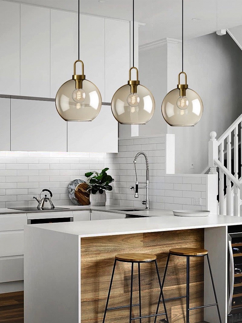 Modern Brass Glass Single Pendant Light | Monulo