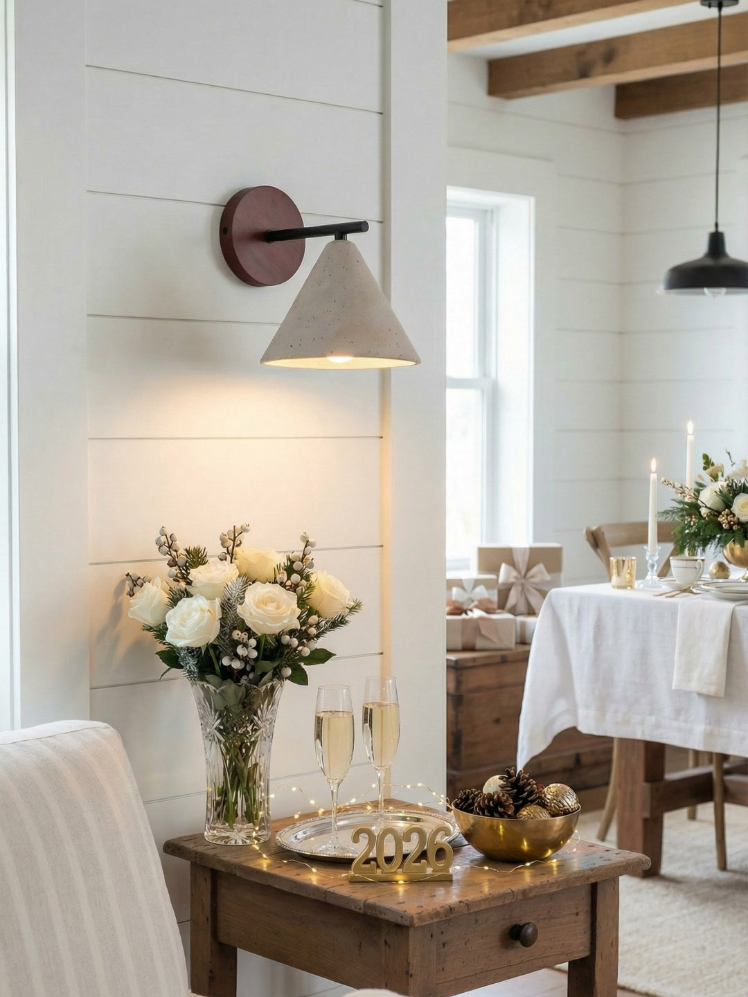 travertine wall sconce