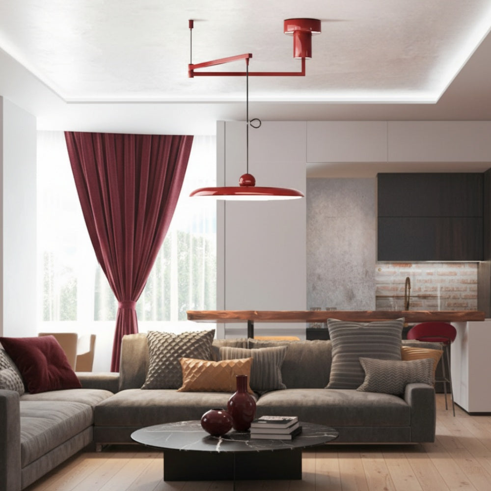 Swinglo Swing Arm Pendant Lamp - Adjustable Disc Design Hanging Light ...