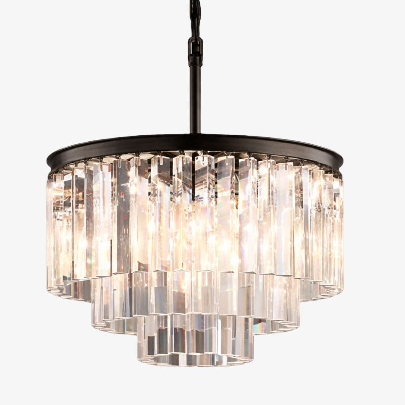 Aurevon Crystal Prism Metal Frame Modern Ceiling Chandelier for Home a ...