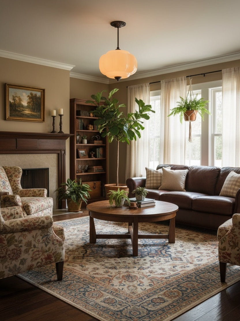 Eloise Pendant Light - Vintage Milk Glass Flush Mount, Retro Elegance – Monulo