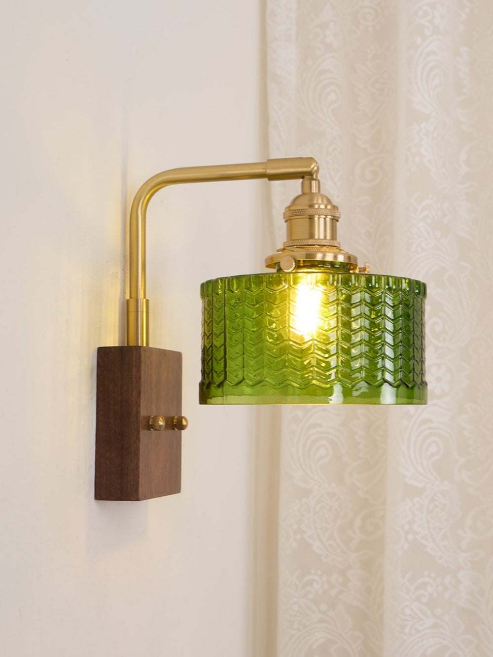 Ripple Glass Wall Sconce – Vintage Style Bedside Accent Light for Bedr ...