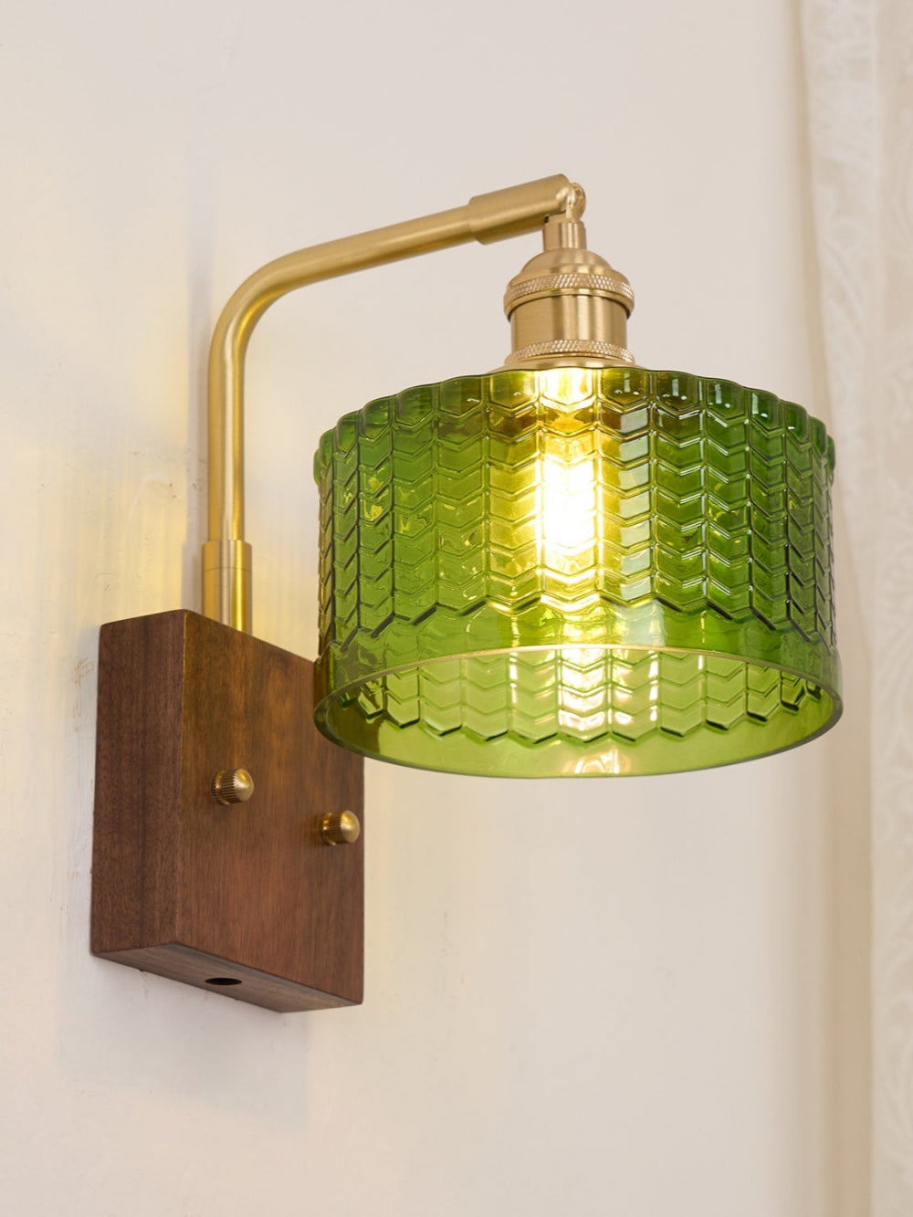Ripple Glass Wall Sconce – Vintage Style Bedside Accent Light for Bedr ...