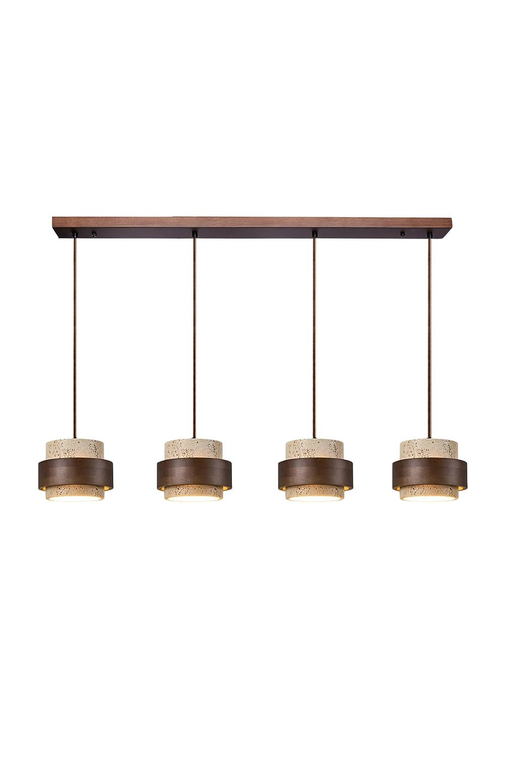 Modern Travertine Pendant Lamp – Cylindrical Stone Light Fixture – Monulo